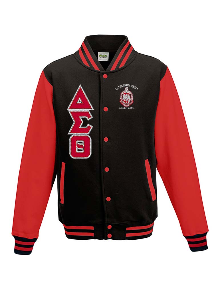DST Shield and Greek Letters Lightweight Letterman Jacket | Greek Love